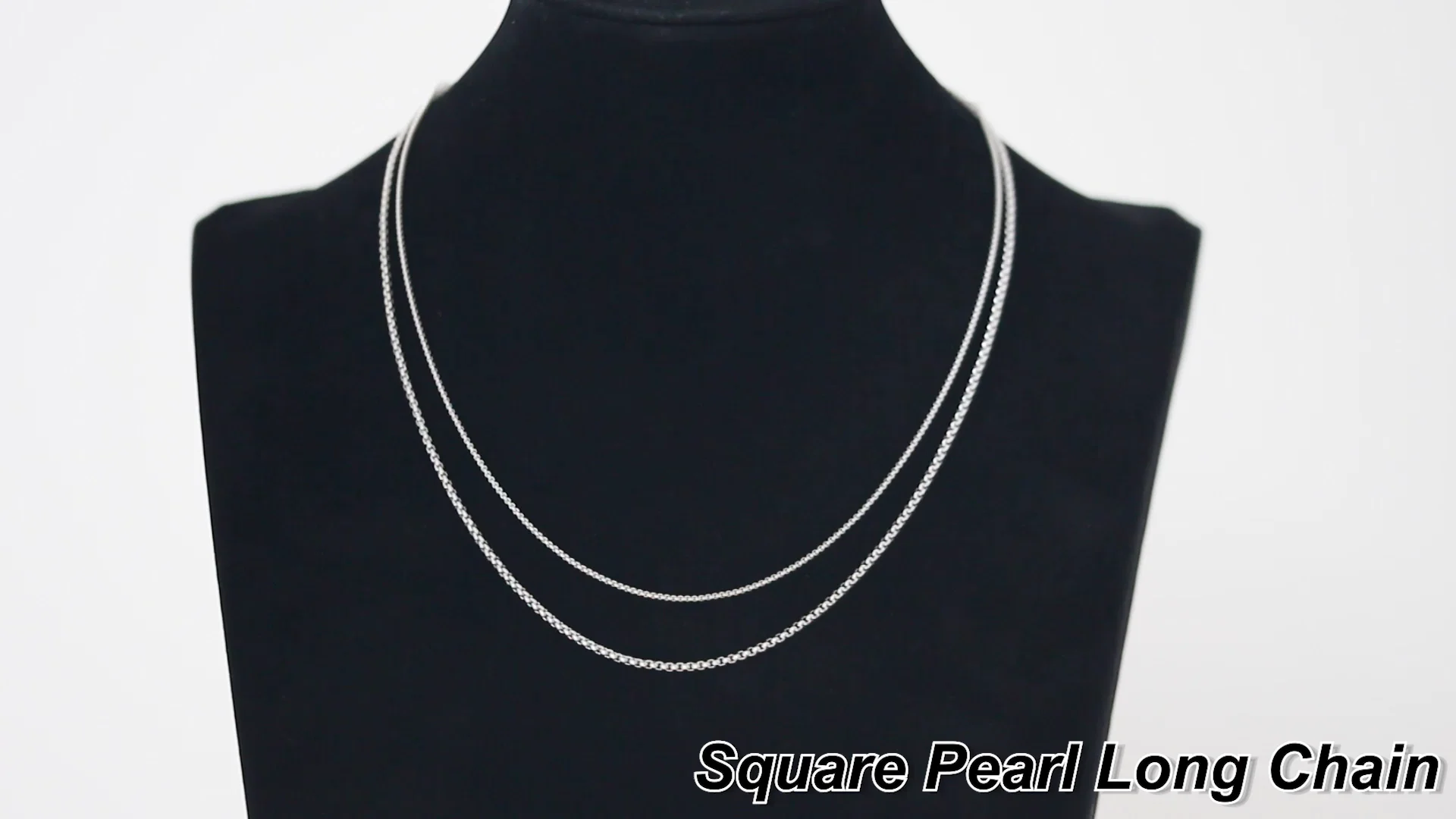 Square Pearl Long Chain Link Stainless Steel Necklace Chain For Jewelry ...