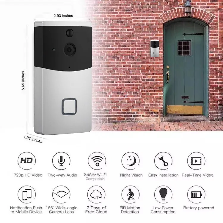 Ce Rohs Security System Wireless Smart Door Bell With Camera Screen ...