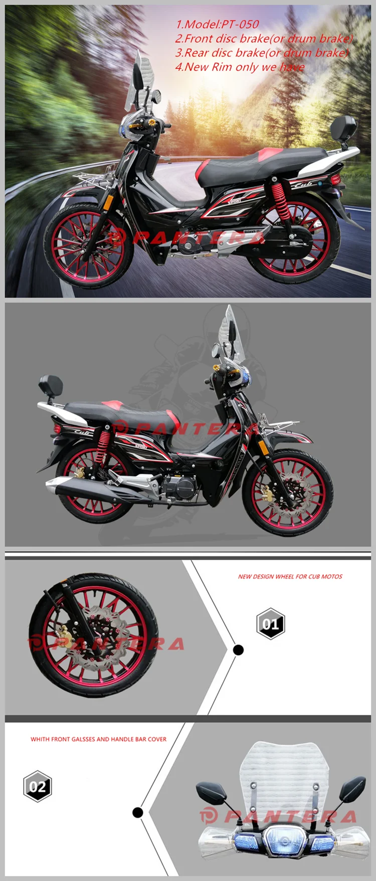 2023 Pantera 50cc Motorcycle - Super Cub C50 for Morocco