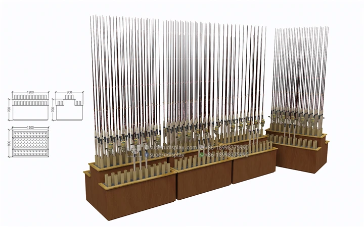 Custom Design Fishing Tackle Store Display Fixture