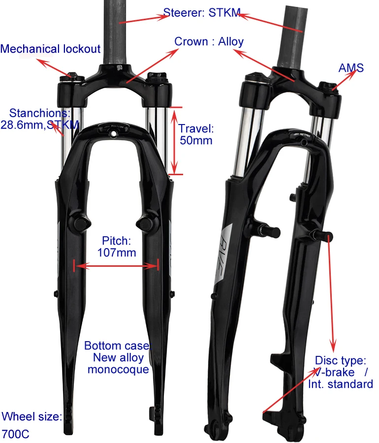 Good Sales Mtb E-moped Front Fork For Mechanical Lockout Coil Preload ...