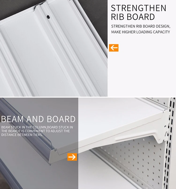 Single Side Shelf Supermarket Shelving - Metal Racks Gondolas