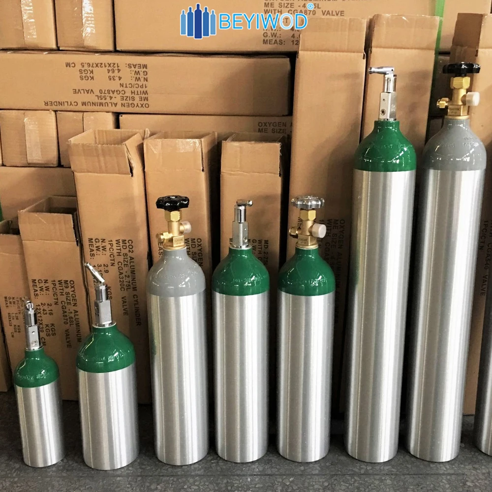 0.5l 1l 2l Aluminum Oxygen Gas Cylinders - Buy Aluminum Oxygen Cylinder ...