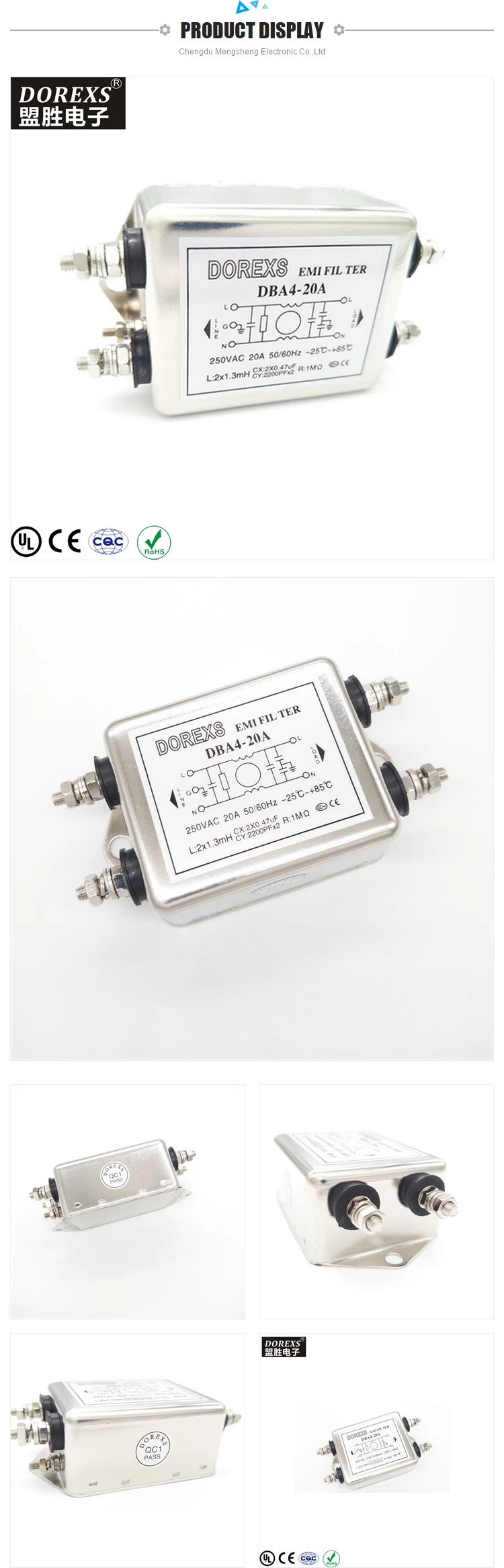 Single Phase Filter 250vac Emi Power Filter Noise Suppressor Power ...