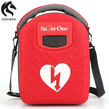 Red Medical Defibrillator Carrying Case Emergency Travel Eva First Aid ...
