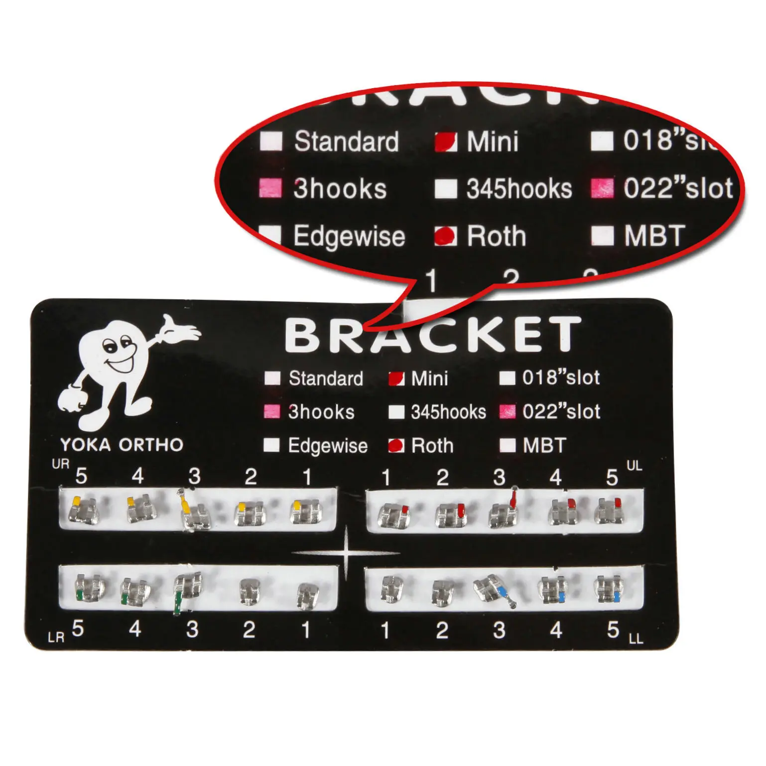 Dental Braces Orthodontic Mini Stainless Mental Bracket MBT 022 018