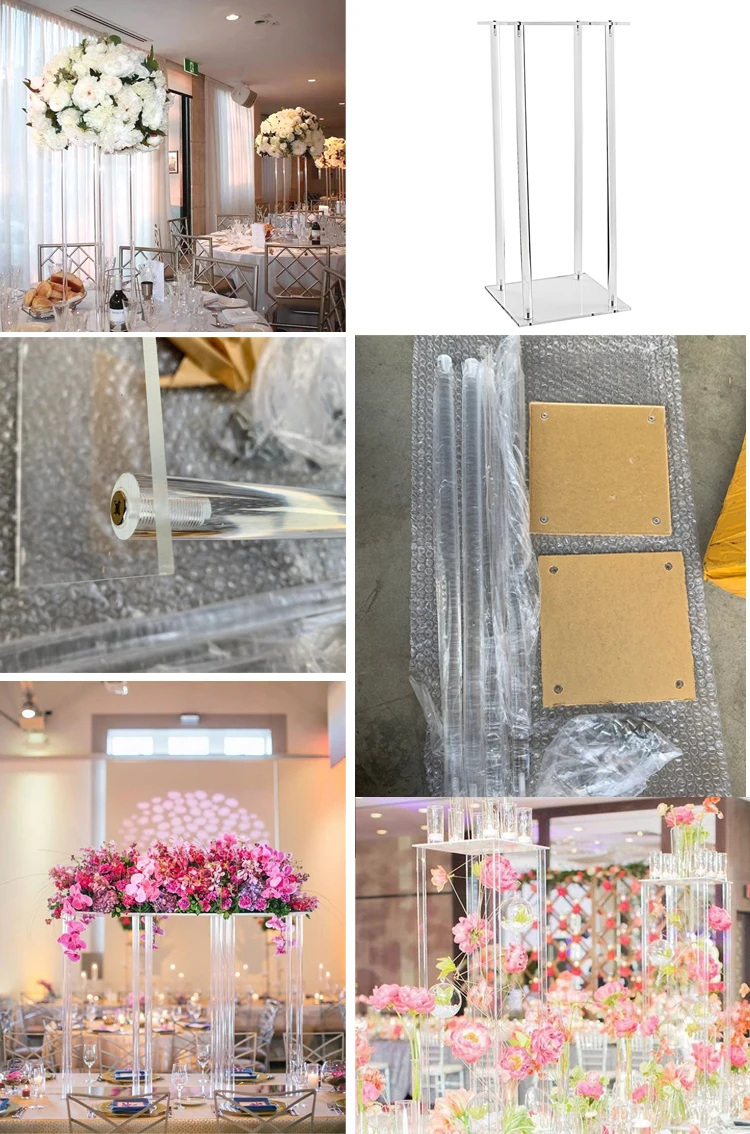 High Quality Transparent Clear Acrylic Flower Stand/ Wedding Table ...
