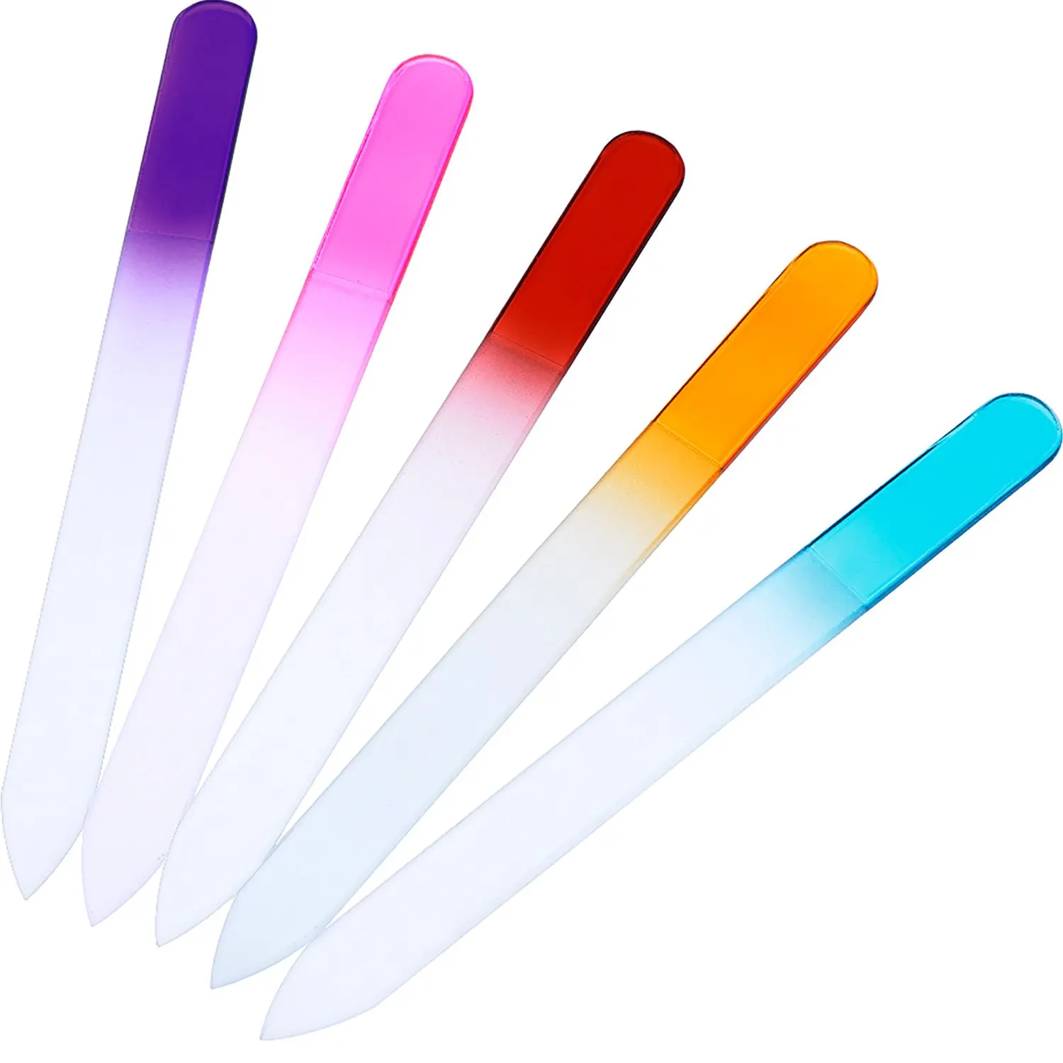 Rainbow Color Nail Files Buffer Nail Care Crystal Glass File - Buy ...