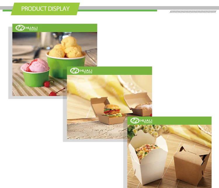 Disposable Double Layer Lunch Kraft Paper Tableware Takeaway Packaging ...