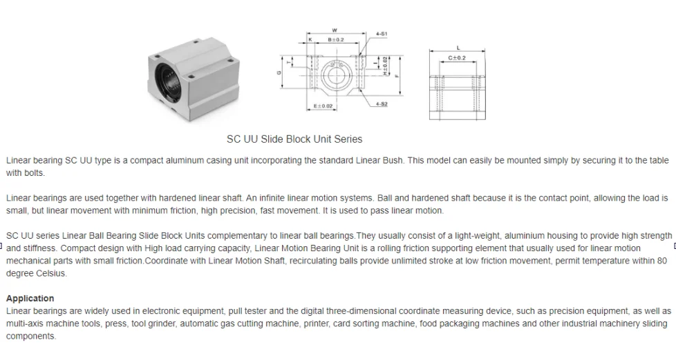 Guide Linear Bearing SC8UU - Precision and Durability