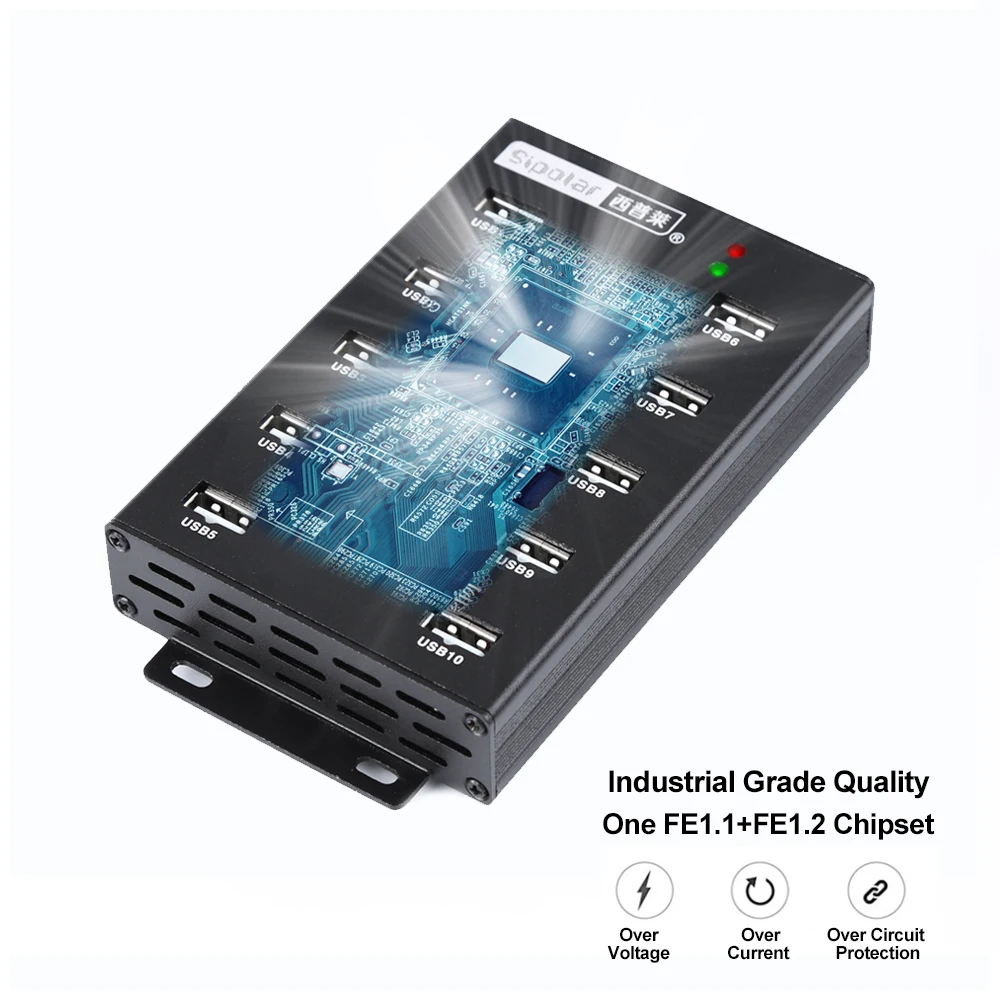 Sipolar USB Hub A-300 - 10 Port Data Sync & Charging