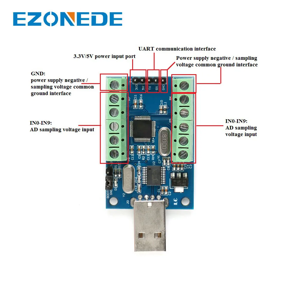 Stm32f103c8t6 Usb Interface 10 Channel 12bit Ad Sampling Data ...