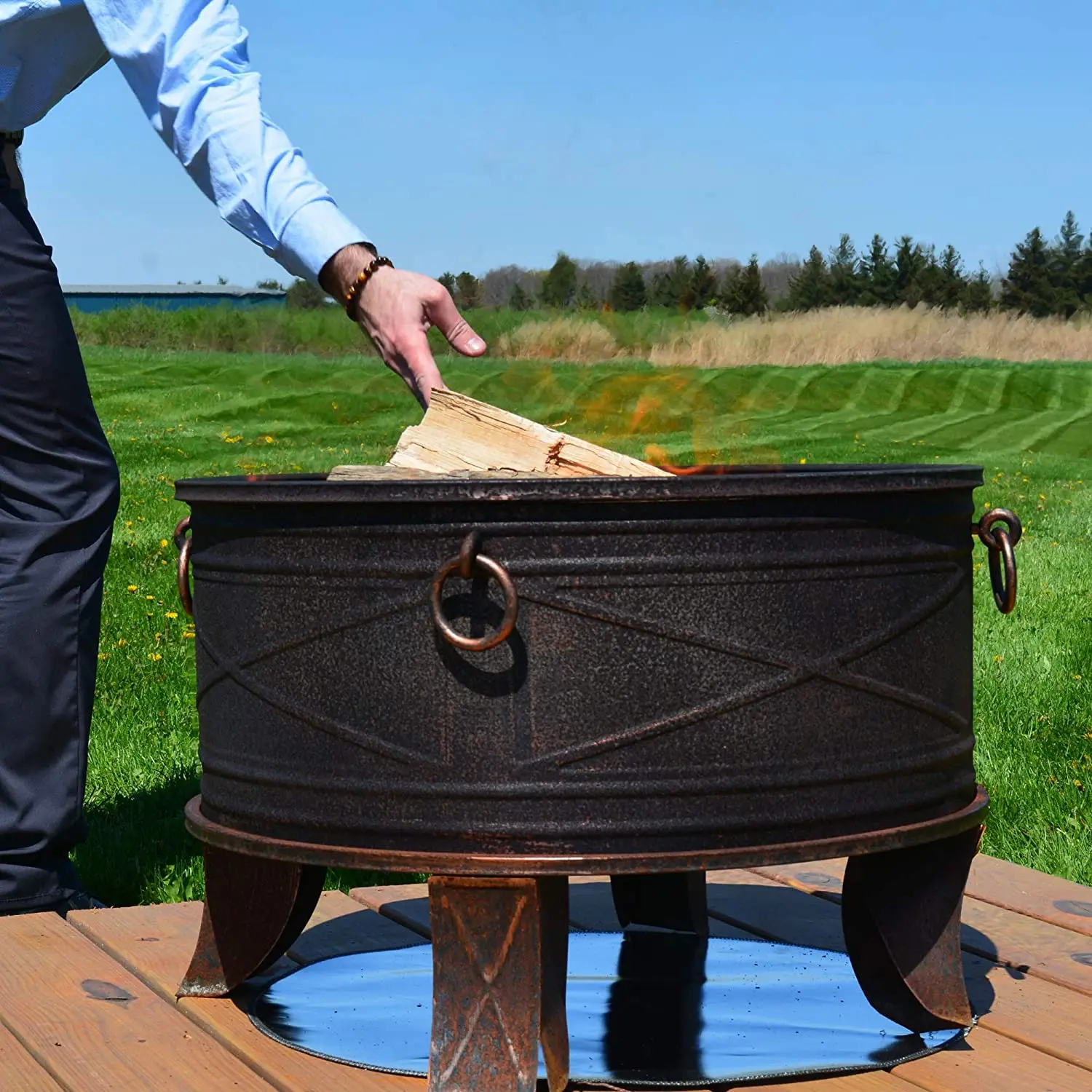 Outdoor Fire Pad 36'' Fire Pit High Temp Mat For Camping Bonfires Lawn ...