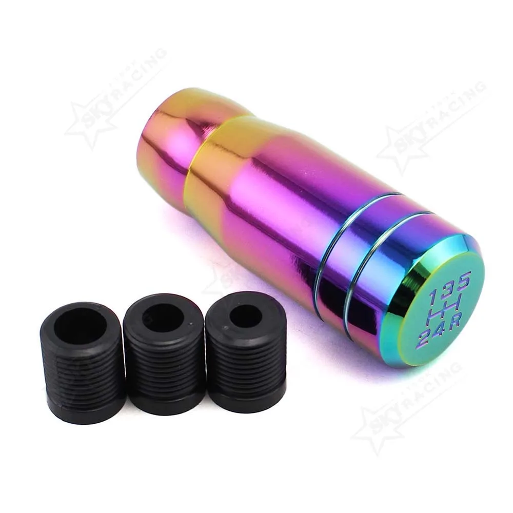 Universal Car Neo Chrome Aluminum 5 Speed Manual Handle Stick Gear Shift Shifter Lever Knob ...