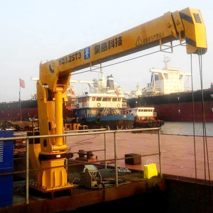 1 Ton Mini Marine Crane - 3 Hydraulic Electric Knuckle Boom Boat Crane ...
