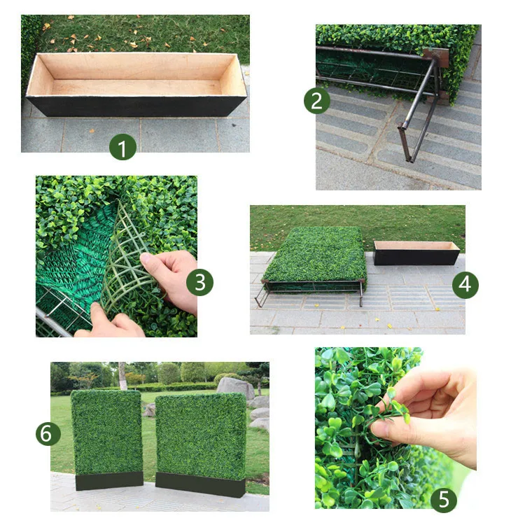 Customized Size Plastic Hedge - Durable Artificial Boxwood
