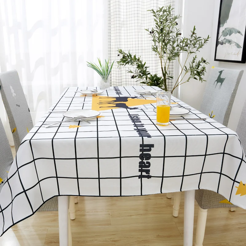 Simplicity Style Water Resistant Table Cloth Washable Oil Proof ...
