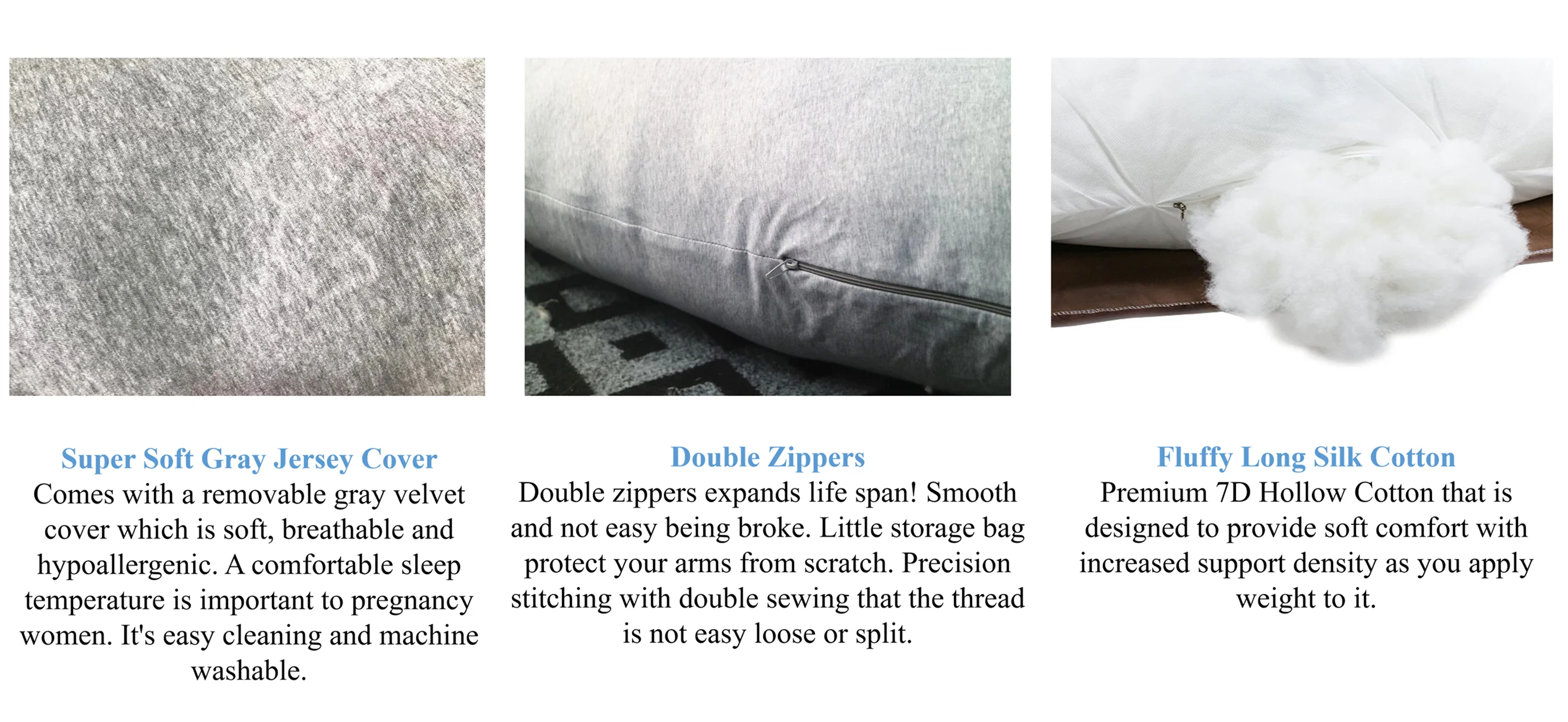 Premium Shredded Memory Foam Crumb Filling Bamboo Pregnancy Pillow With ...