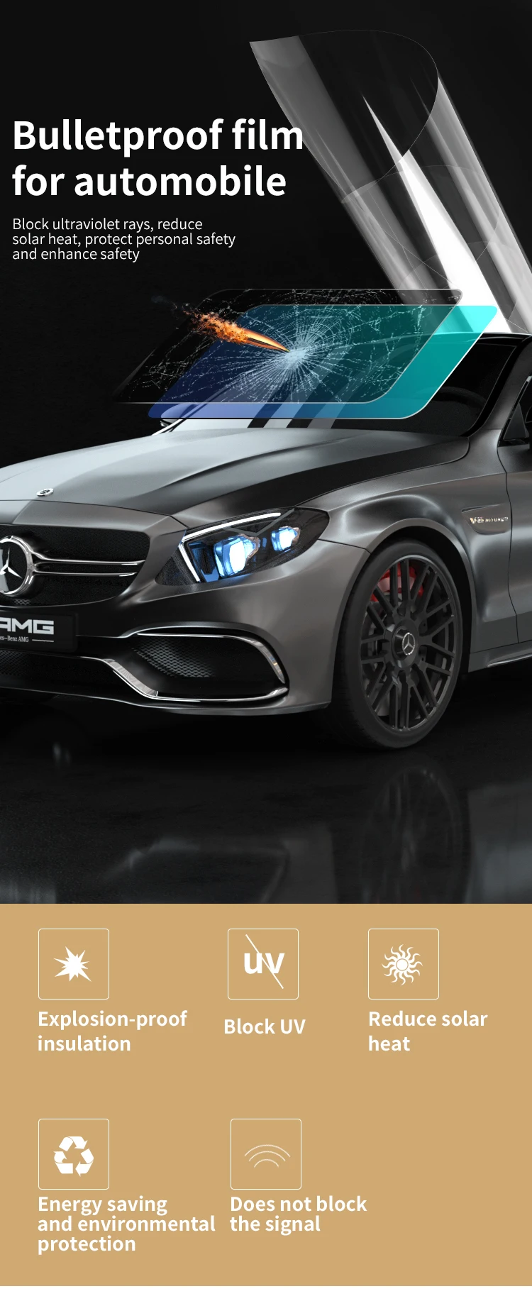 12mil Bulletproof Protection Window Films Bullet Proof Security Film ...