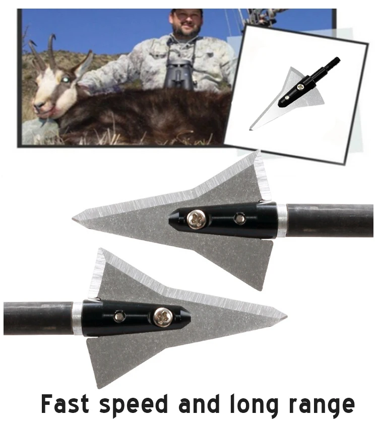 Stainless Steel Right Wing Single Bevel Broadheads Expandable Hunting ...