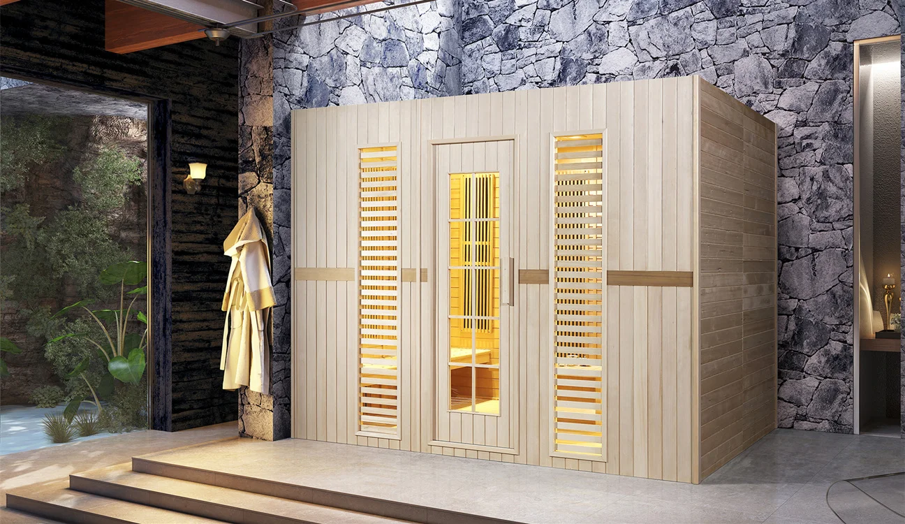 Luxury 6- 8 Person Hemlock Wood Dry Sauna Cabin Home Custom Sauna Box ...