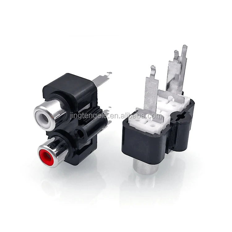 RCA 2 Hole Connector RCA-227 for Audio & Video, Vertical PCB Mount ...