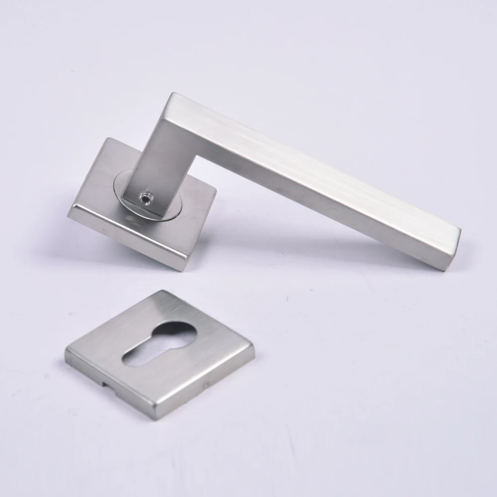 Main Design Lever Door Handle Lock Set Stainless Steel For Wooden Door ...