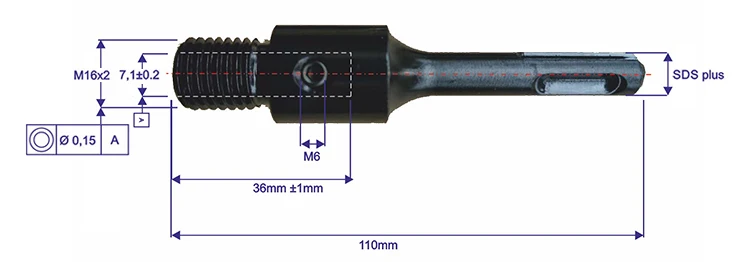 SDS Plus to M22 Thread Adaptor for TCT Core Drill Bits