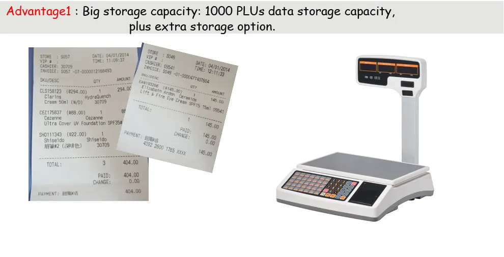 30kg Pos Weighing Scale Printing Receipt Programmable For Electronic ...