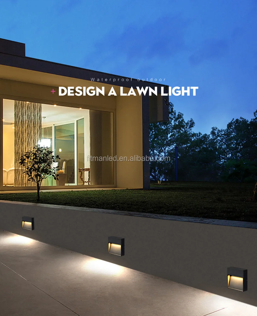 3w Outdoor Indoor Waterproof IP65 Mini square Recessed Step Lights Side ...