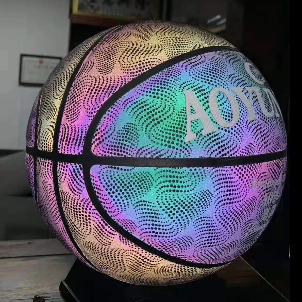 Actearlier Size 7 Holographic Glowing Reflective Basketball Ball