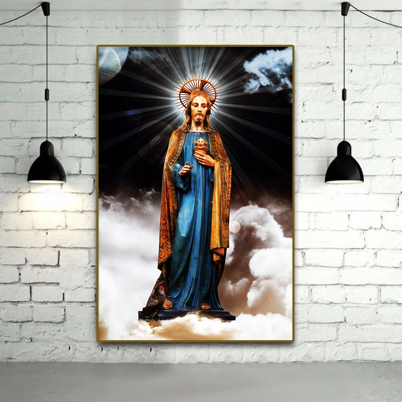 Christ Religion Christian Wall Art Jesus Print Picture Led Light Framed ...