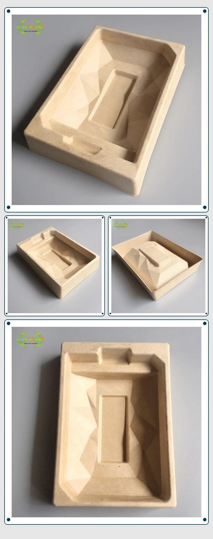 Biodegradable Bamboo Pulp Box Insert Tray Molded Pulp Packaging - Buy ...