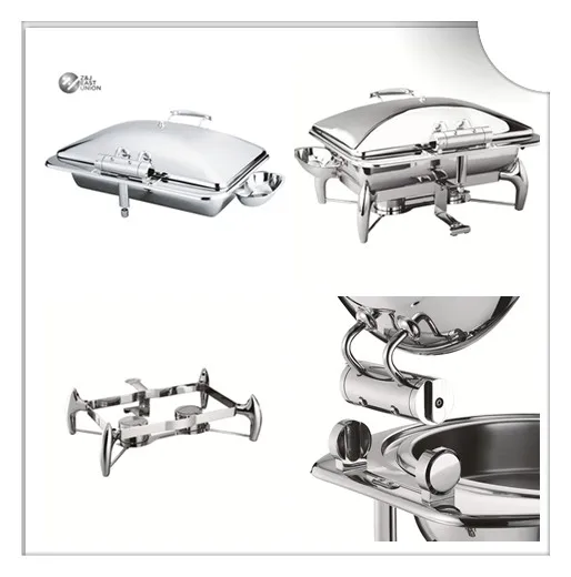 9L Stainless Steel Induction Chafing Dish with Glass Lid