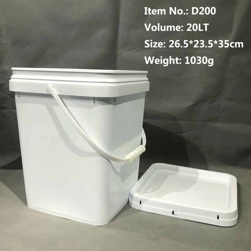 Food Grade New Pp Rectangle Pail 5 Gallon Square Buckets Iml Food ...