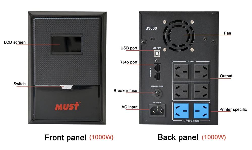 Must Brand Standby Ups Ek Series 500va 600va 800va 1000va 1200va 1500va ...