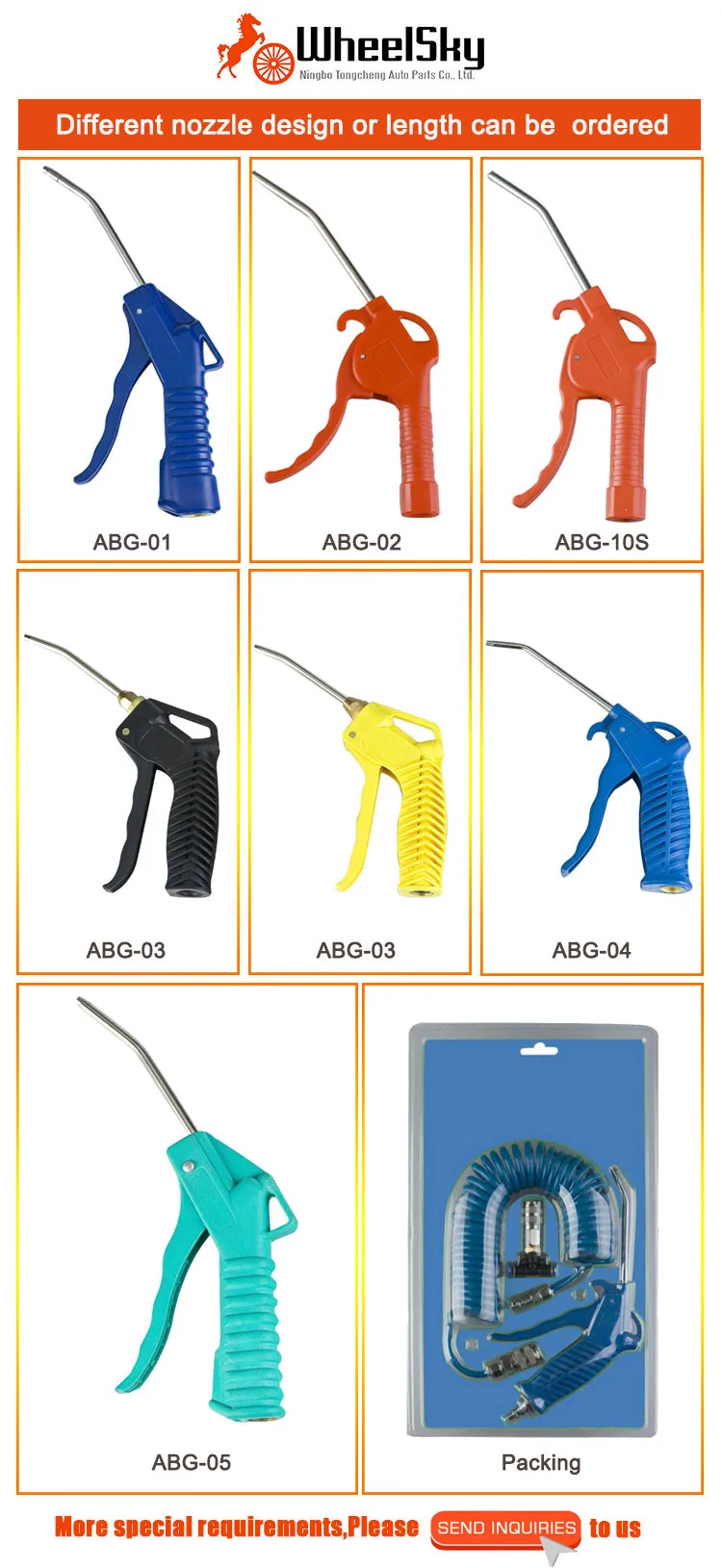 Wheelsky Plastic Handle Pneumatic Tools Air Dust Gun Air Blow Gun ...