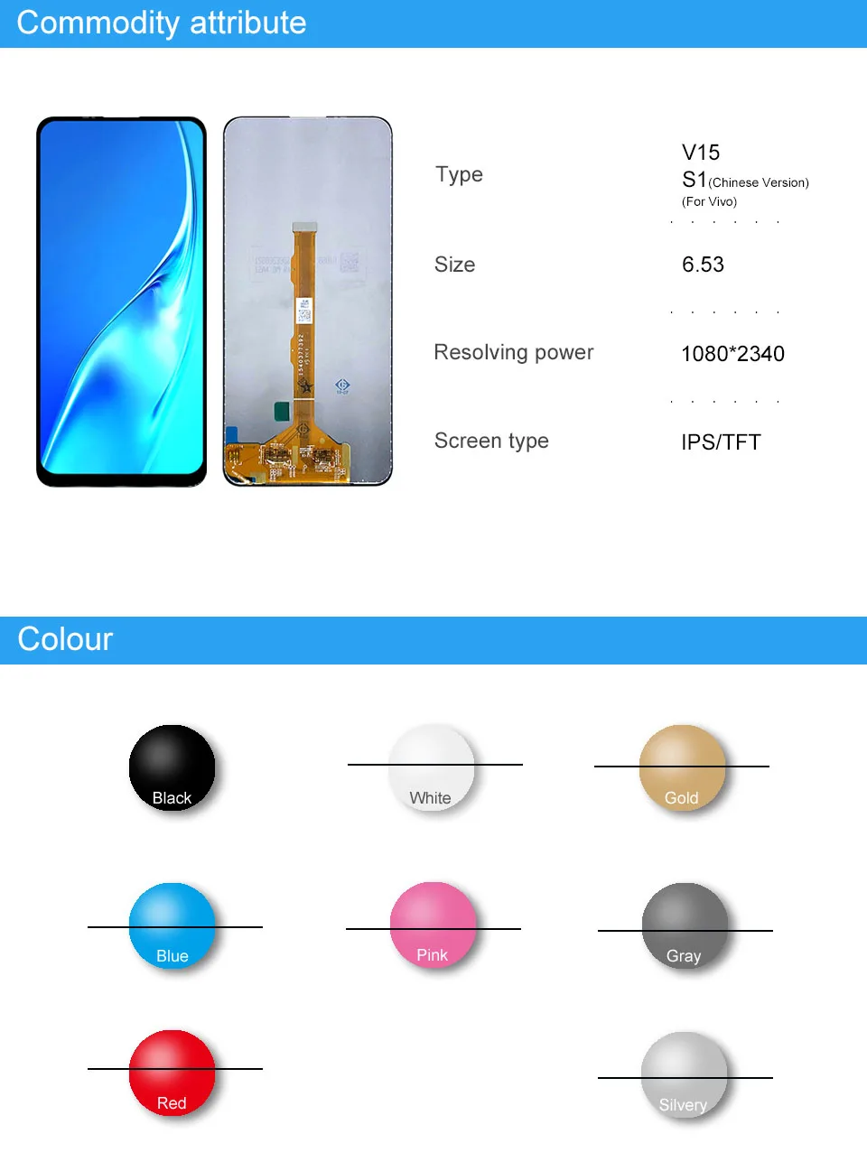 6.53'' Mobile Phone Lcds For Vivo V15 Lcd Display With Touch Screen ...