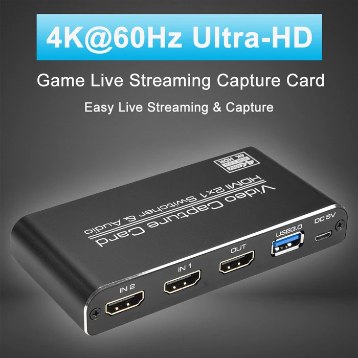 2 Channel 4k Hdmi Video Capture Card Hdmi To Usb 3.0 Video Capture ...