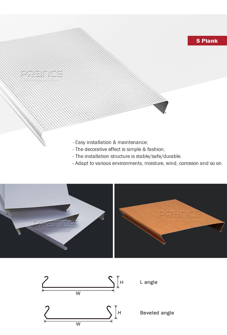 Commercial Space Aluminum Plank Ceiling - Metal S Strip