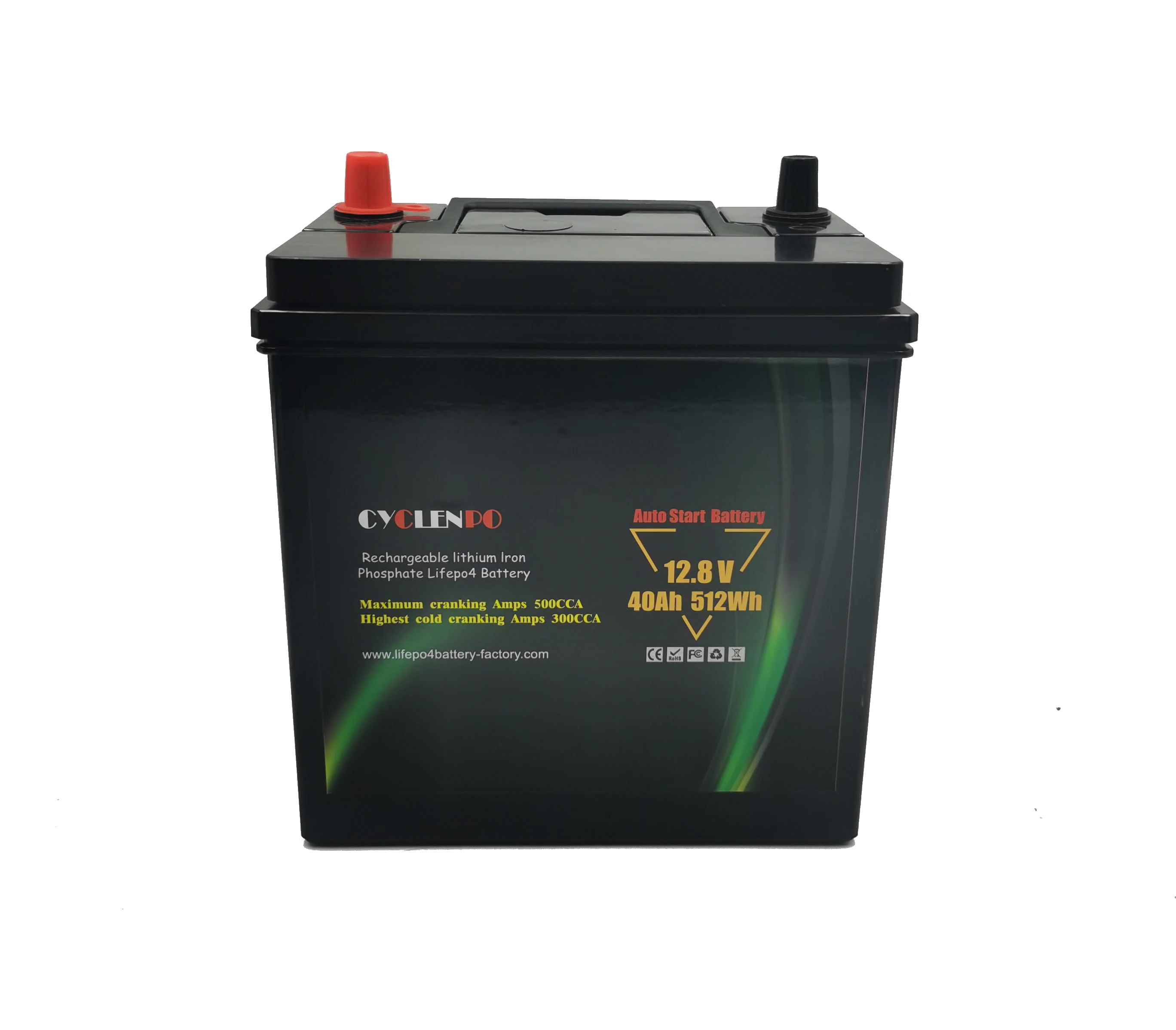 Long Lifespan Lifepo4 Lithium Cranking 12v 40ah Battery For Automotive ...
