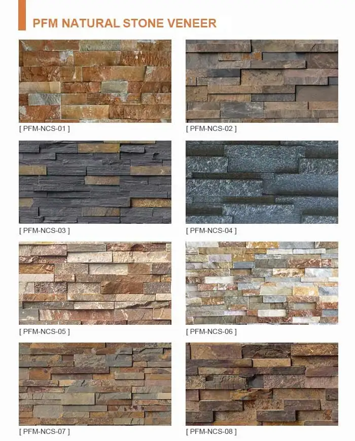 Natural Slate Stacked Stone Decor Wall Panels Veneer