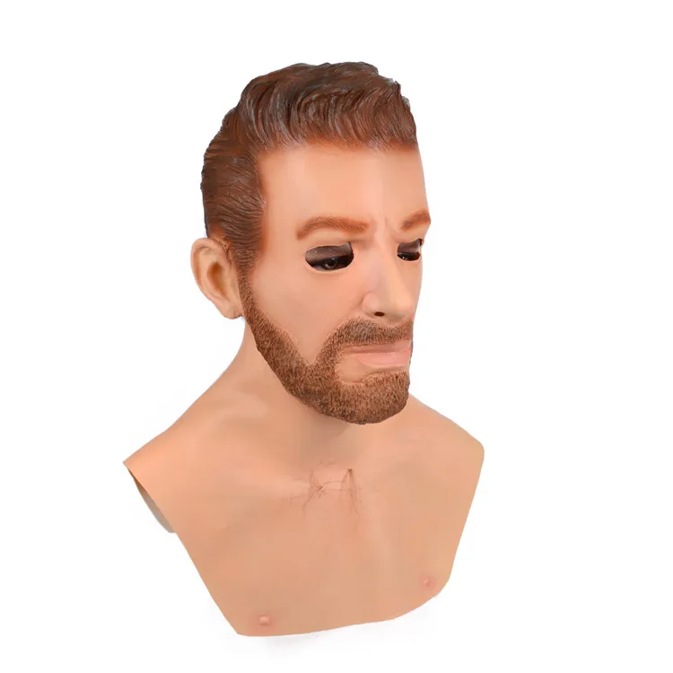 Custom Special Handsome Realistic Whole Face Head Latex Personal Youth