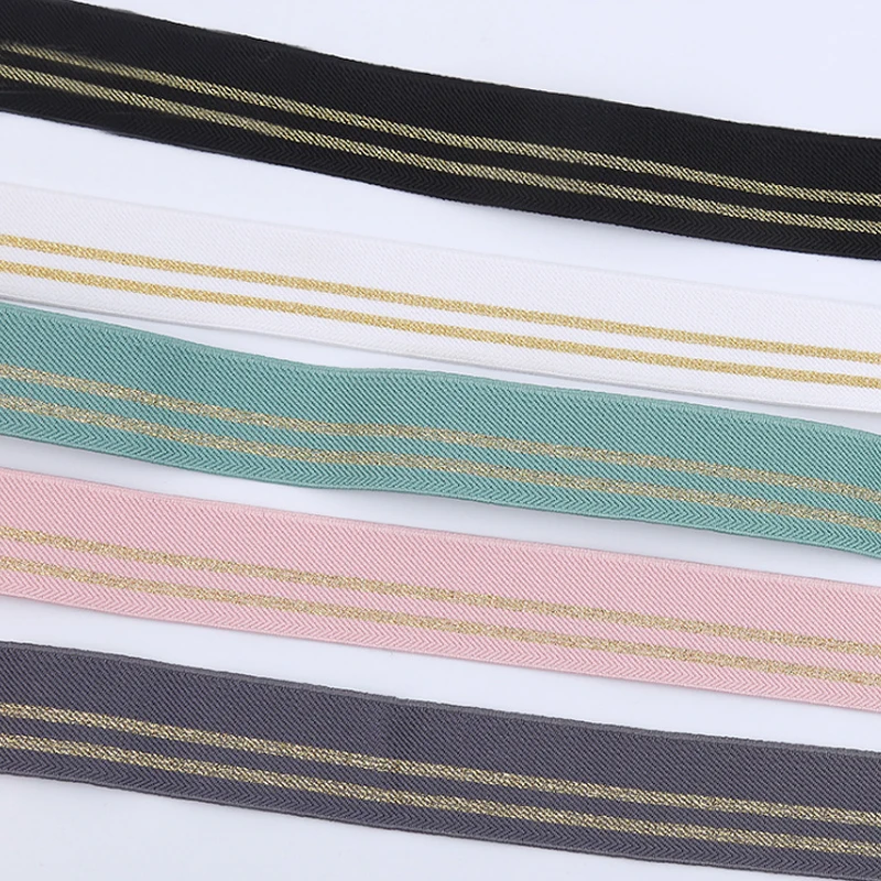 New Style Wide Lurex Twill Elastic Band Webbing Tape