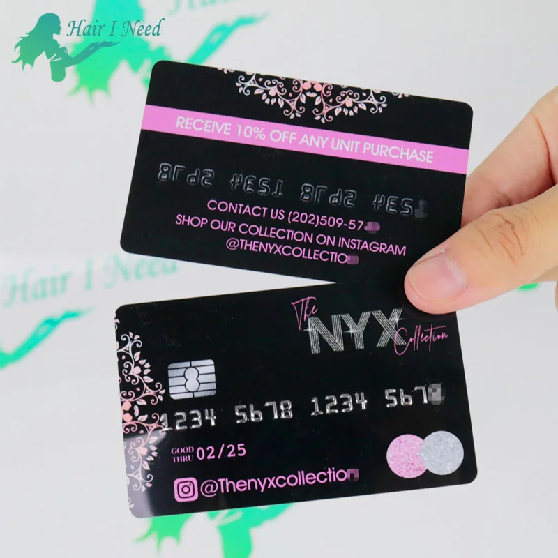 Custom Credit Card Size Business Card With Embossed Number Overlay For ...