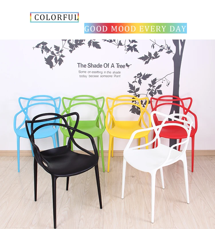 Outdoor Furniture Stackable Colorful Plastic Cafe Chairs With Tree Back ...