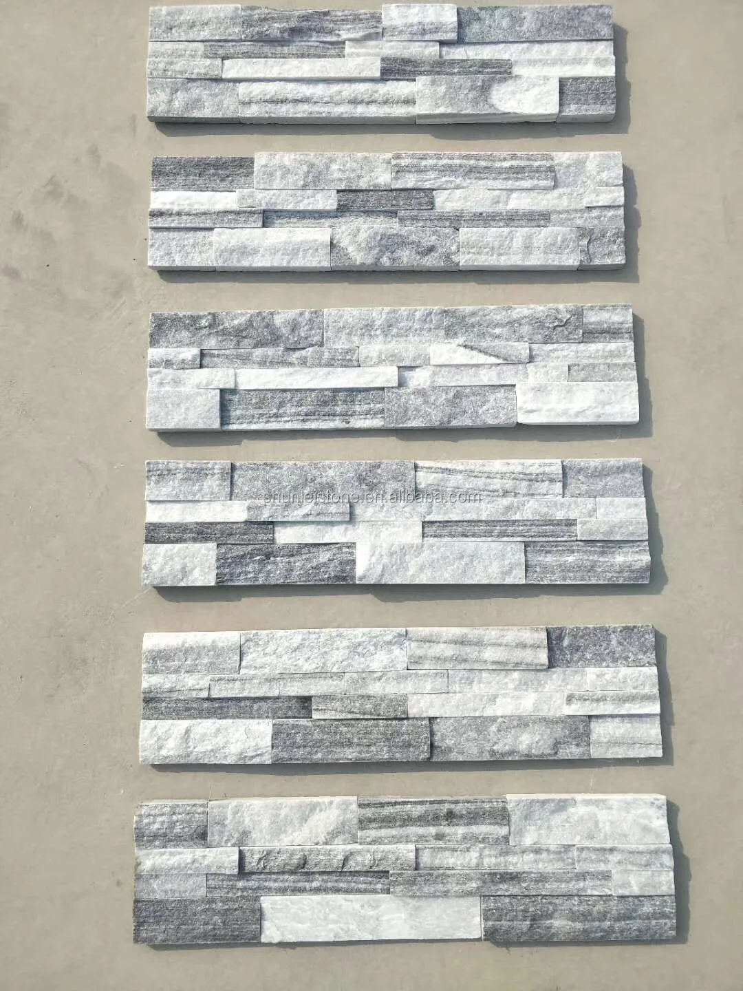 Natural Grey Quartzite Stacked Stone Veneer Wall Cladding - Buy Grey ...