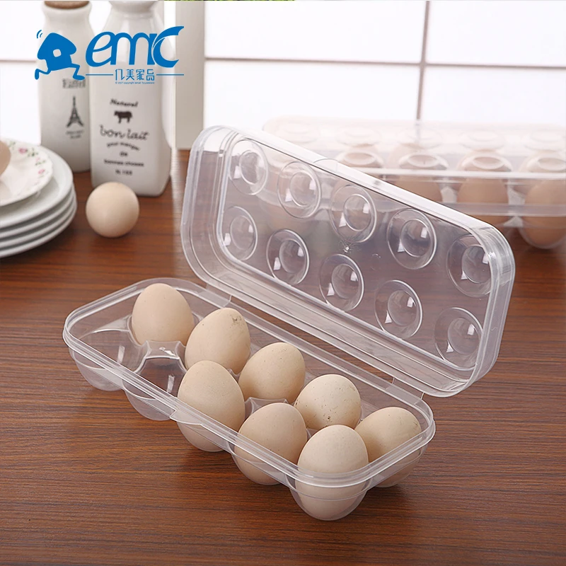 10 Grid Single-Layer Egg Box Basket Organizer Plastic Egg Food ...