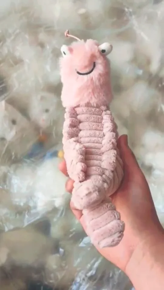 Cute Simulation Plush Shelton Shrimp Filled Soft Toy Pippi Shrimp Doll ...