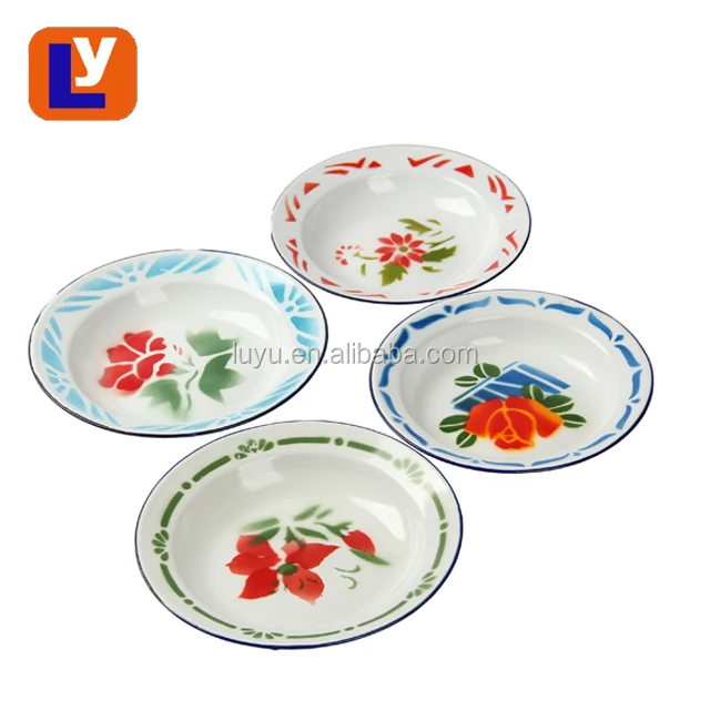 Colorful Enamel Soup Plates - Perfect for Indonesia Market